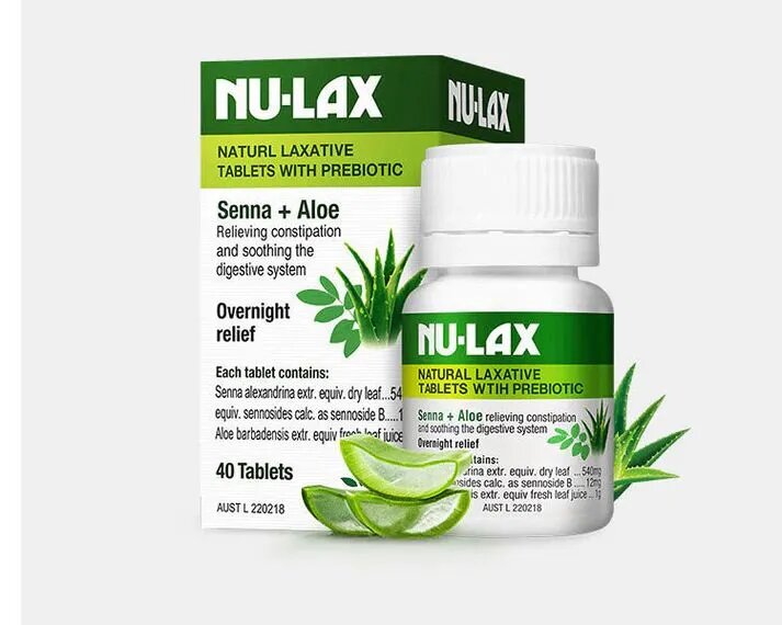 Пробиотик Nu-Lax Natural Laxative with Prebiotic, алоэ, 40 таблеток из Австрации
