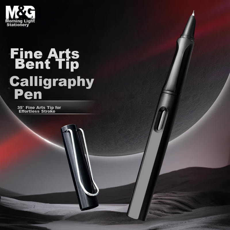 Chenguang (M&G) Stationery 0.7mm Fine Nib Fountain Pen 3.4mm Diameter, Easy Penmanship, Dual Ink Supply, Student Calligraphy Practice Pen, Business Office Signature Pen (Ink Cartridge Not Included) Single Pen AFPY52Y1