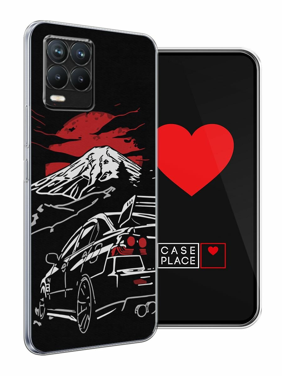 Чехол на Realme 8/8 Pro / Реалми 8/8 Про с принтом "Машина в горах JDM" — фото 1