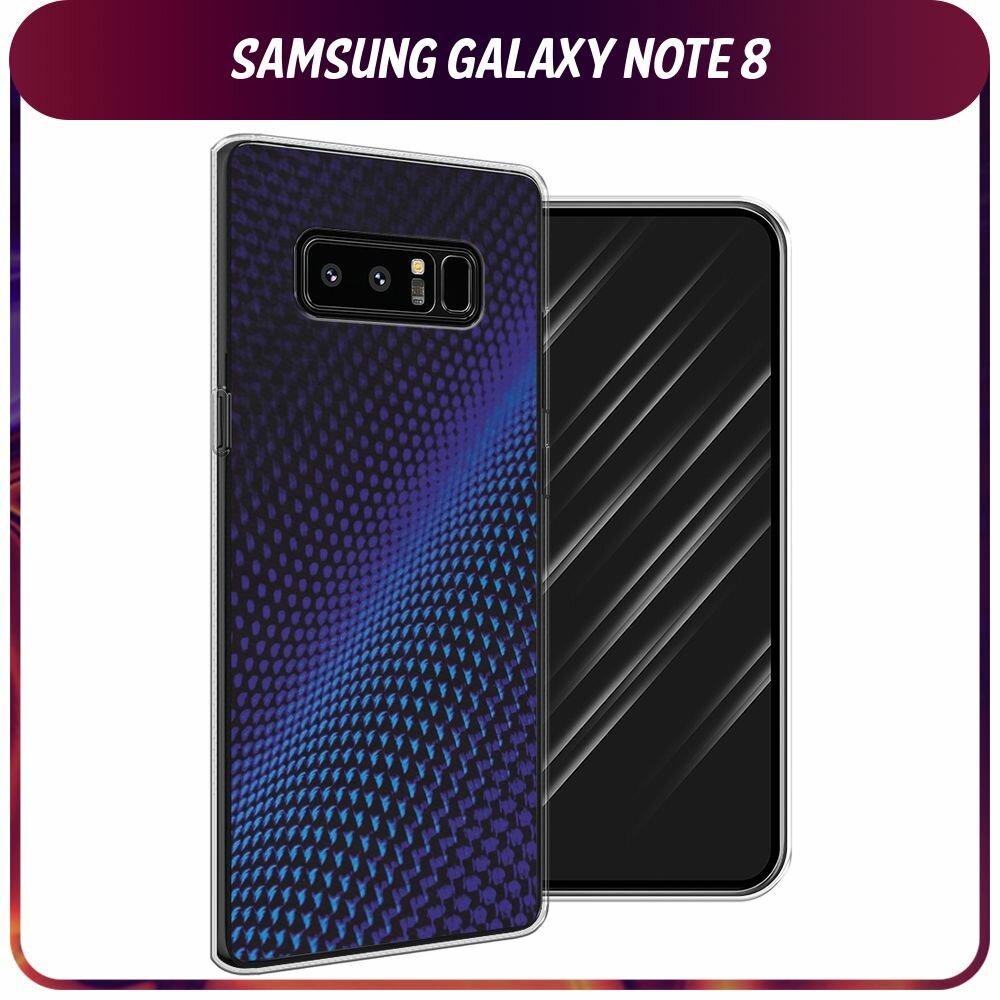 Чехол на Samsung Galaxy Note 8 / Самсунг Галакси Нот 8 с принтом "Синий карбон"