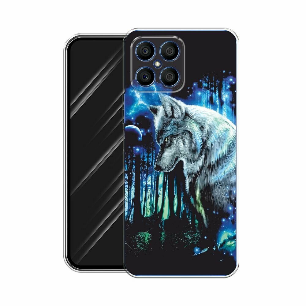 Силиконовый чехол на Honor X8 / Хуавей X8 с принтом "Сказочный волк" — фото 1