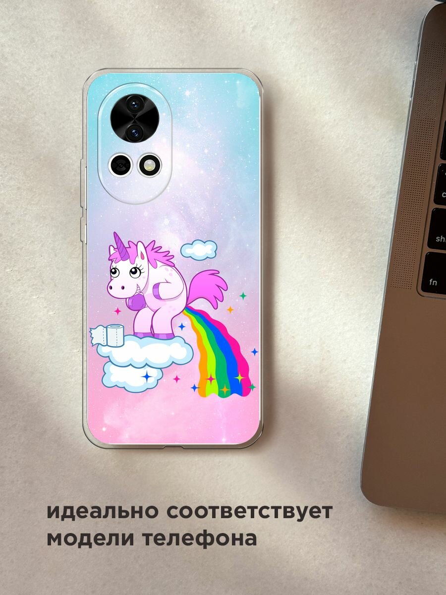 Чехол на Huawei Nova 12/Nova13 / Хуавей Нова 12/Нова 13 с принтом "Единорог какает" — фото 1