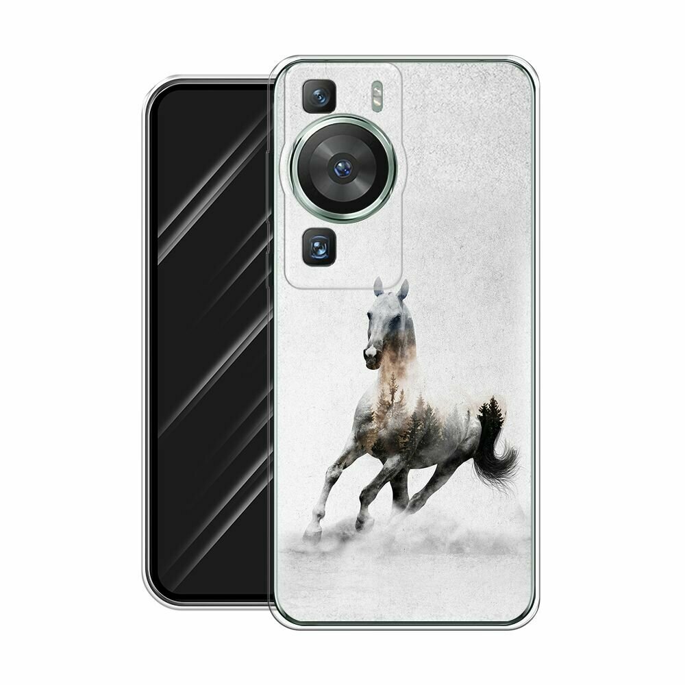 Чехол на Huawei P60/P60 Pro / Хуавей P60/P60 Про с принтом "Лошадь лес" — фото 1