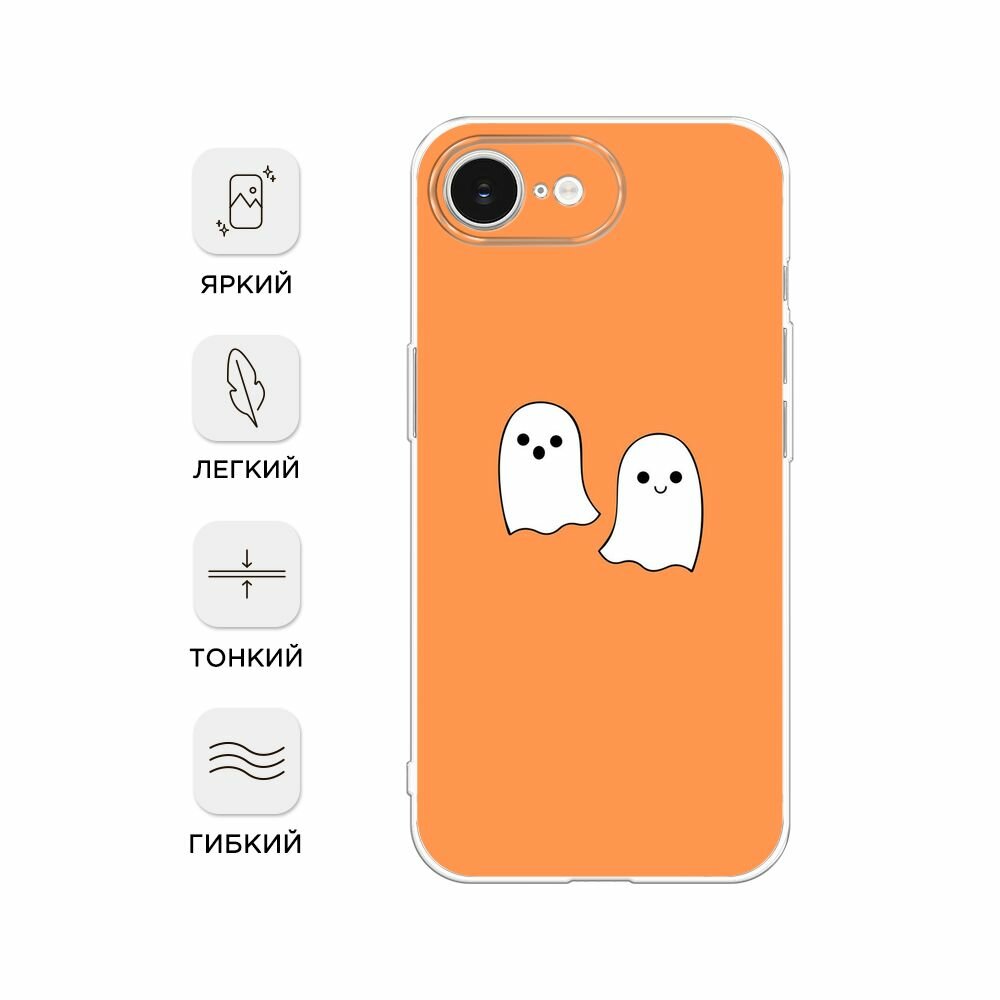 Силиконовый чехол на Apple iPhone 16e/17e / Айфон 16е/17e с принтом Cute ghosts — фото 1