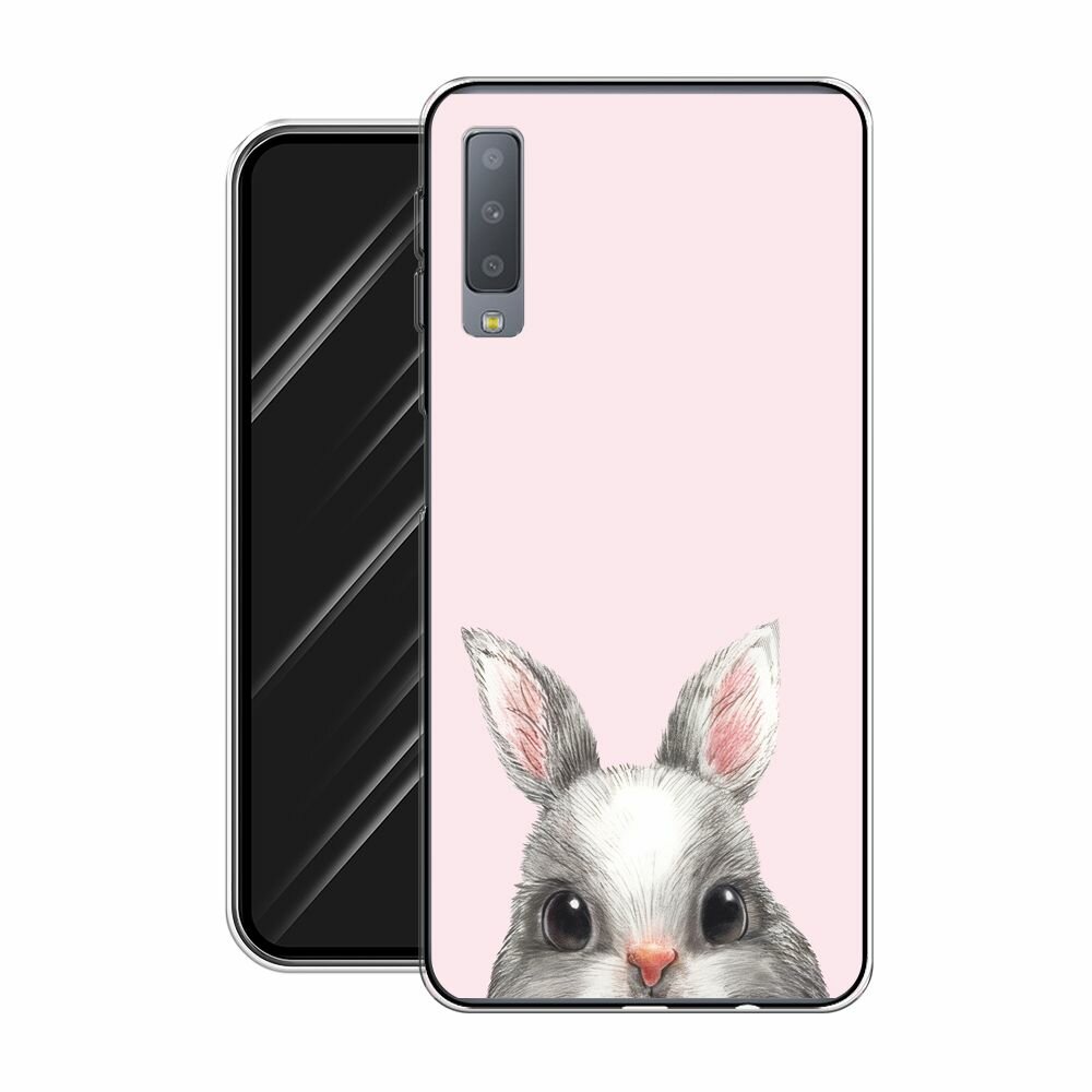 Чехол на Samsung Galaxy A7 2018 / Самсунг Галакси А7 2018 с принтом "Карандашный кролик 1 - 8 марта" — фото 1