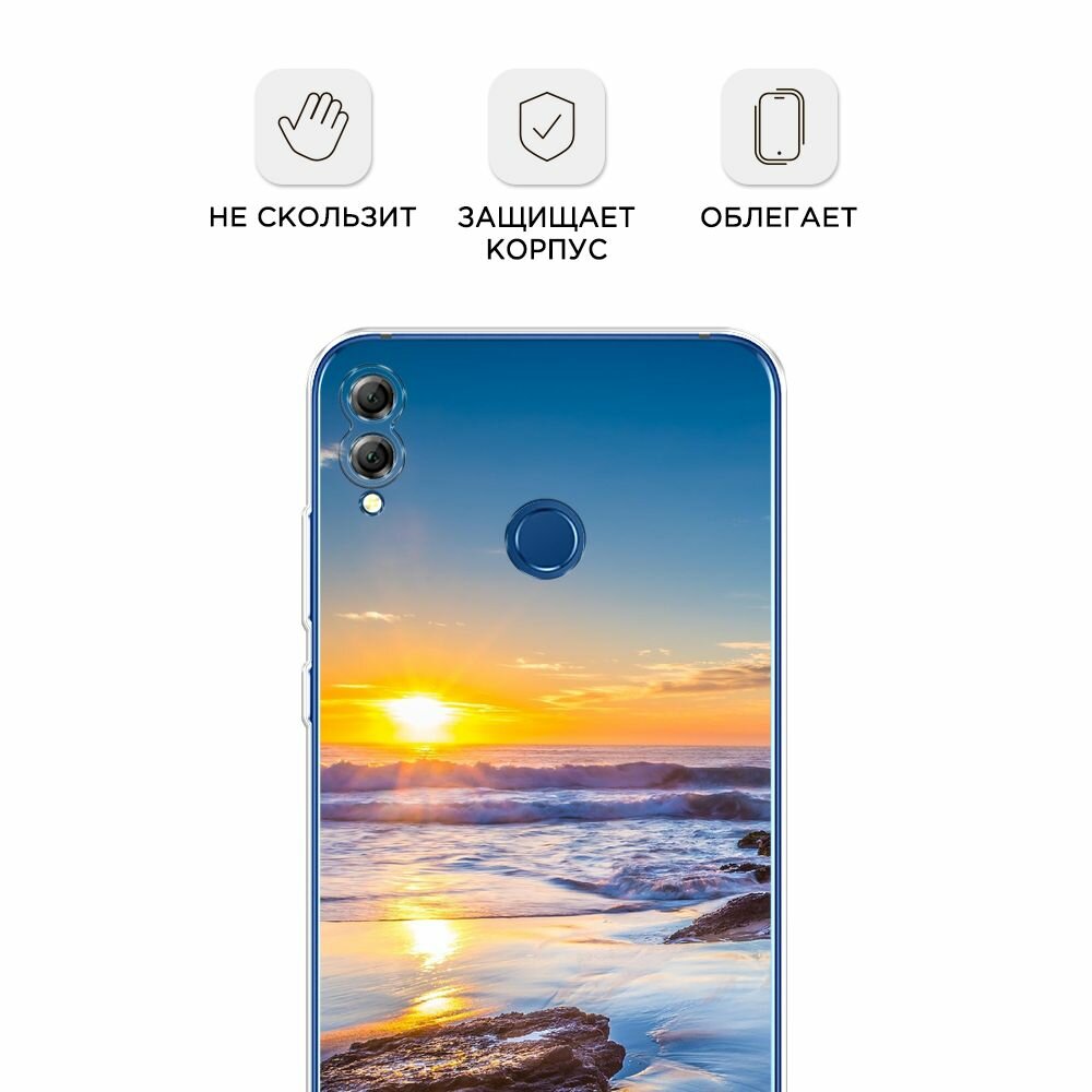 Силиконовый чехол на Honor 8X / Хонор 8Х с принтом "Восход 6" — фото 1