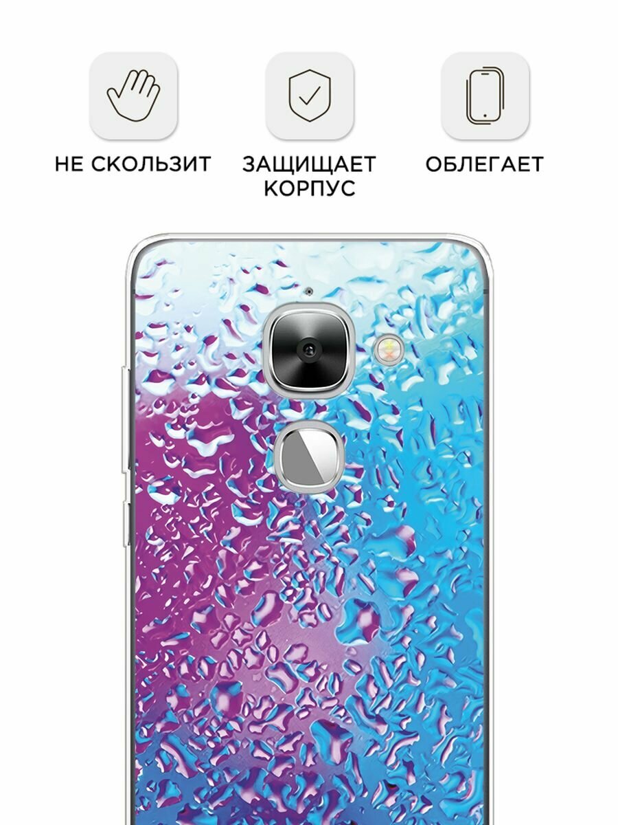 Чехол на LeEco Le 2/2 pro / Лееко Ле 2/2 про с принтом "Капли на стекле" — фото 1