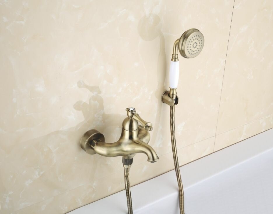 Смеситель для ванны Rose с монолитным, коротким изливом, брозовый