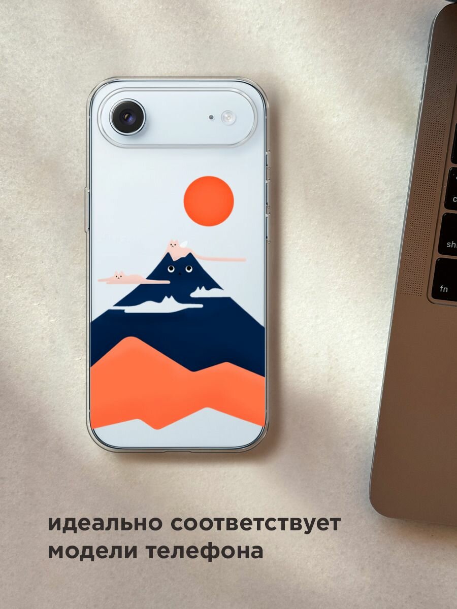 Чехол на Apple iPhone Air / Айфон Айр с принтом "Кот-гора", прозрачный — фото 1