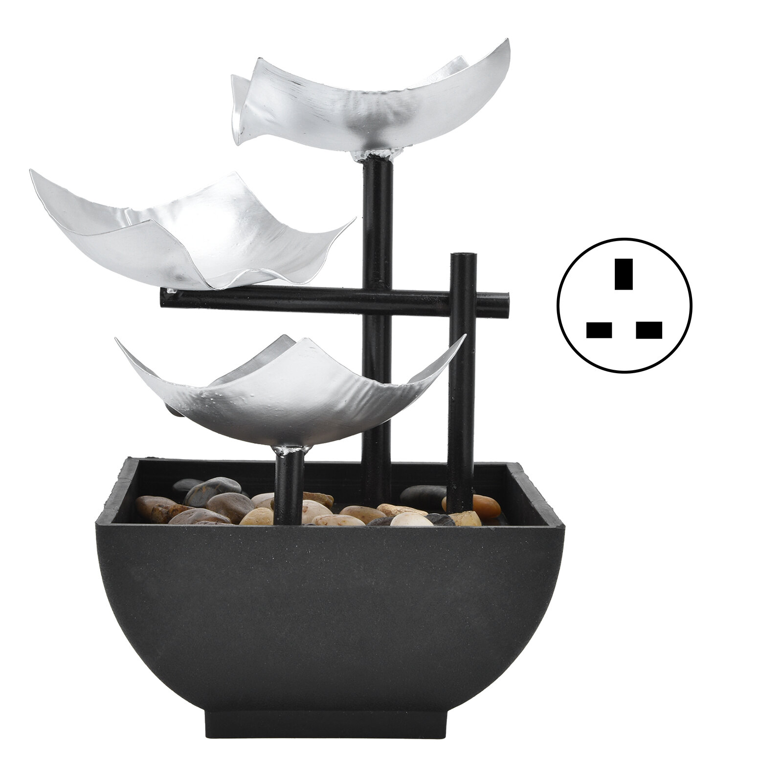 Настольный трехъярусный фонтан для дома и офиса, для отдыха и творчества. Вилка UK, напряжение AC220-240V.