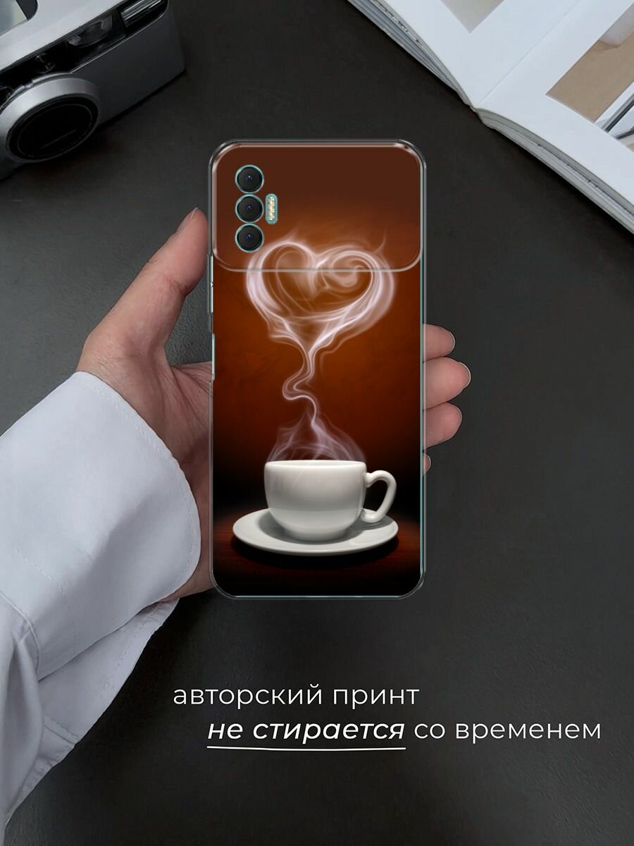 Чехол на Tecno Spark 8P / Техно Спарк 8P с принтом "Кофейная любовь" — фото 1