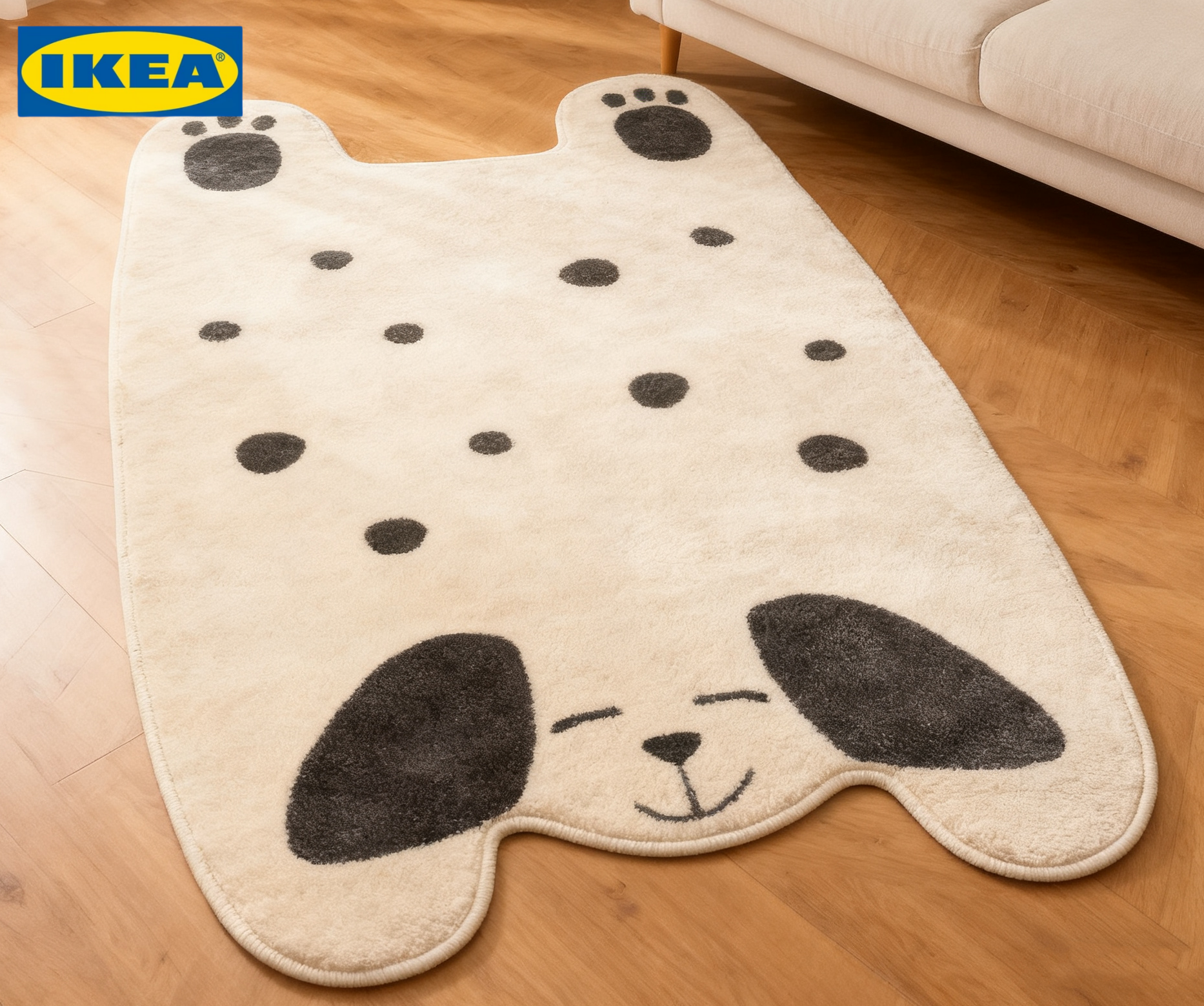 Серый коврик в форме собаки, 66 x 110 см, IKEA DROMSLOTT