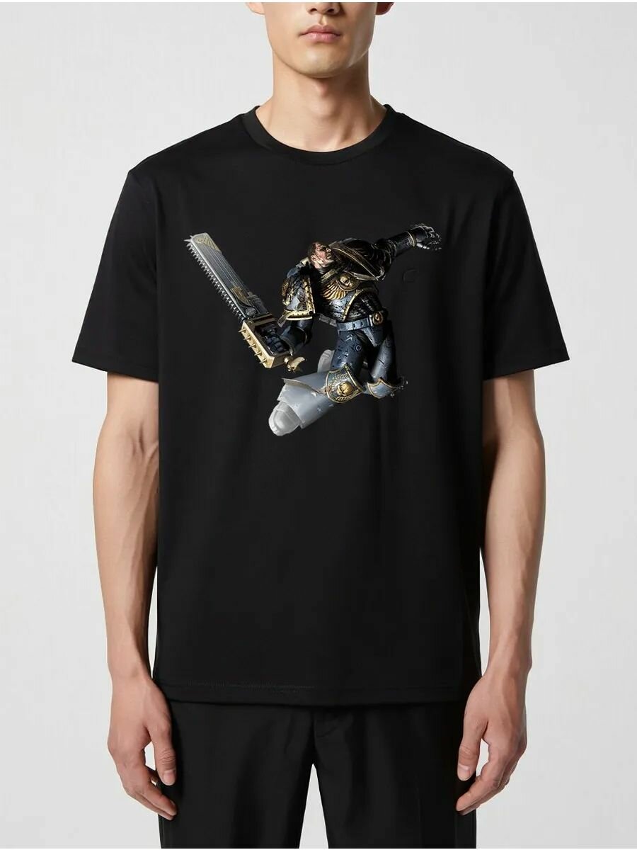 Футболка Warhammer 40k, Вархаммер, Вархамер, Деметриан Тит (Титус), Капитан Ультрамаринов, Капитан Ультрадесантников, Мастер Дозора, Space Marine 2