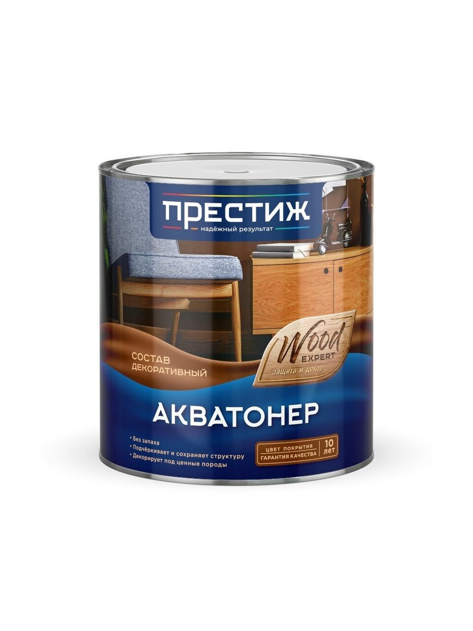 Пропитка Престиж, Акватонер, для внутренних работ, сосна, 2.5 л