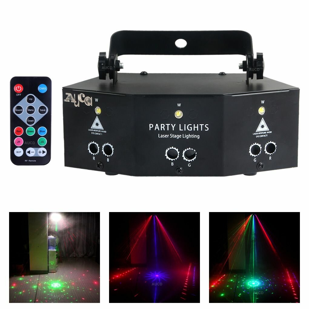 Дистанционный RGB лазер и светодиодная вспышка DMX луч проектор для диско Home DJ вечеринки шоу сценическое освещение