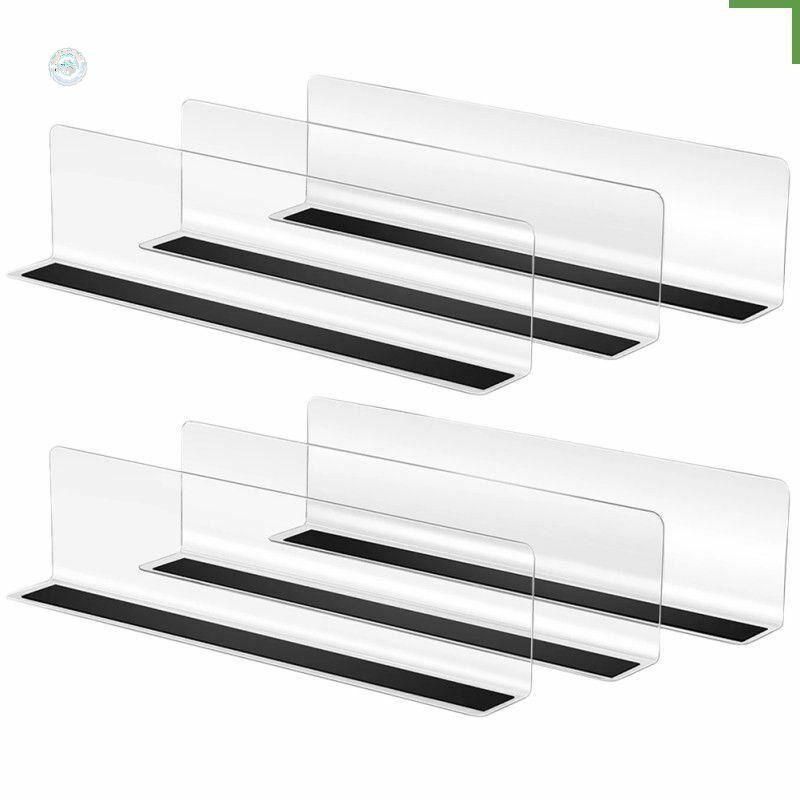 Разделители полок прозрачные, органайзеры для супермаркета и дома, магнитные держатели товаров, компактные контейнеры для морозильника и шкафов, набор из 6 штук