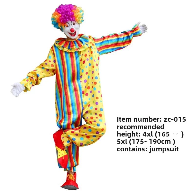 Костюмы клоуна Радужного клоуна для взрослых 5XL, ZC-015