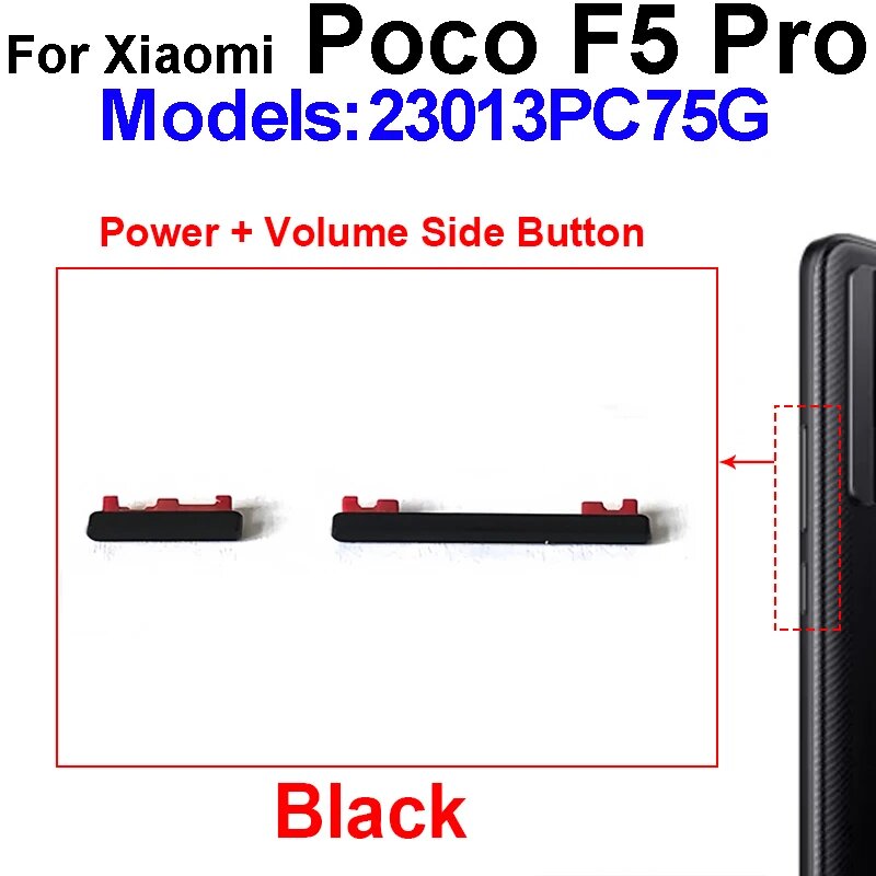 Кнопки питания и громкости Poco F5 Pro Black