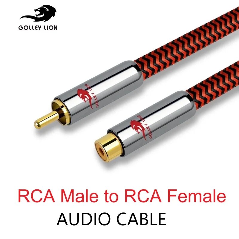 RCA «папа-мама» Hi-Fi аудиокабель для сабвуфера DVD ТВ динамик домашнего кинотеатра S/PDIF коаксиальные видеоэкранированные удлинители