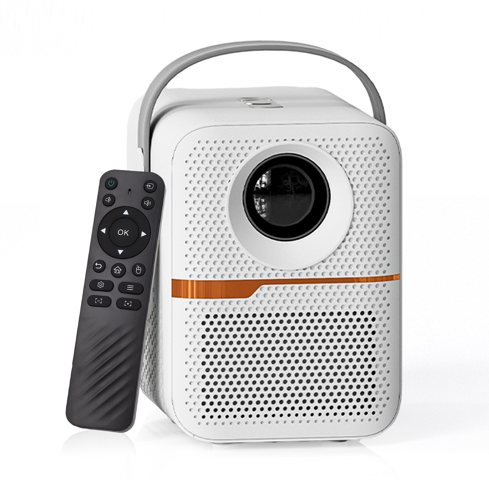 Проектор с 4K декодирующим Wi-Fi Android 10.0 System Support 150IN Дисплей дисплей The Technique Movie Proctor Встроенный двойной динамик с диск-дисков для Home Flash для Home T для дома T
