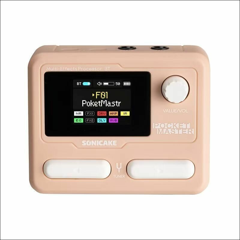 Sonicake Pocket Master Портативный Мультиэффект для Гитары с Bluetooth, Аудиоинтерфейсом и Драм-машиной