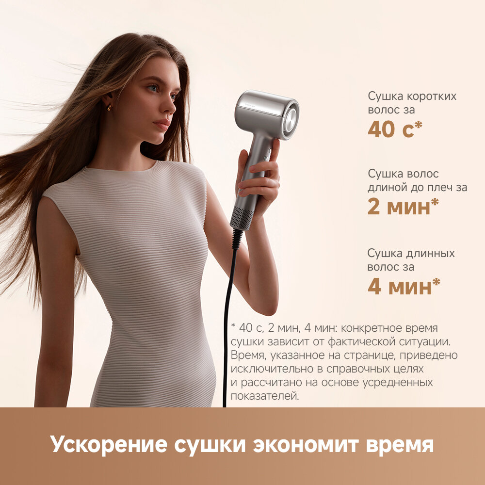 Фен Trouver Shine 20, BLDC мотор, 1800Вт, ионизация, съемный фильтр, 4 режима нагрева