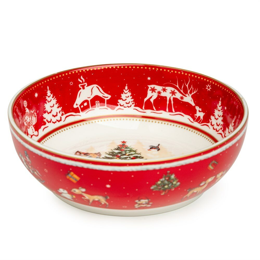 Салатник lefard "Елка" 15,5*15,5*5 см 600 мл красный