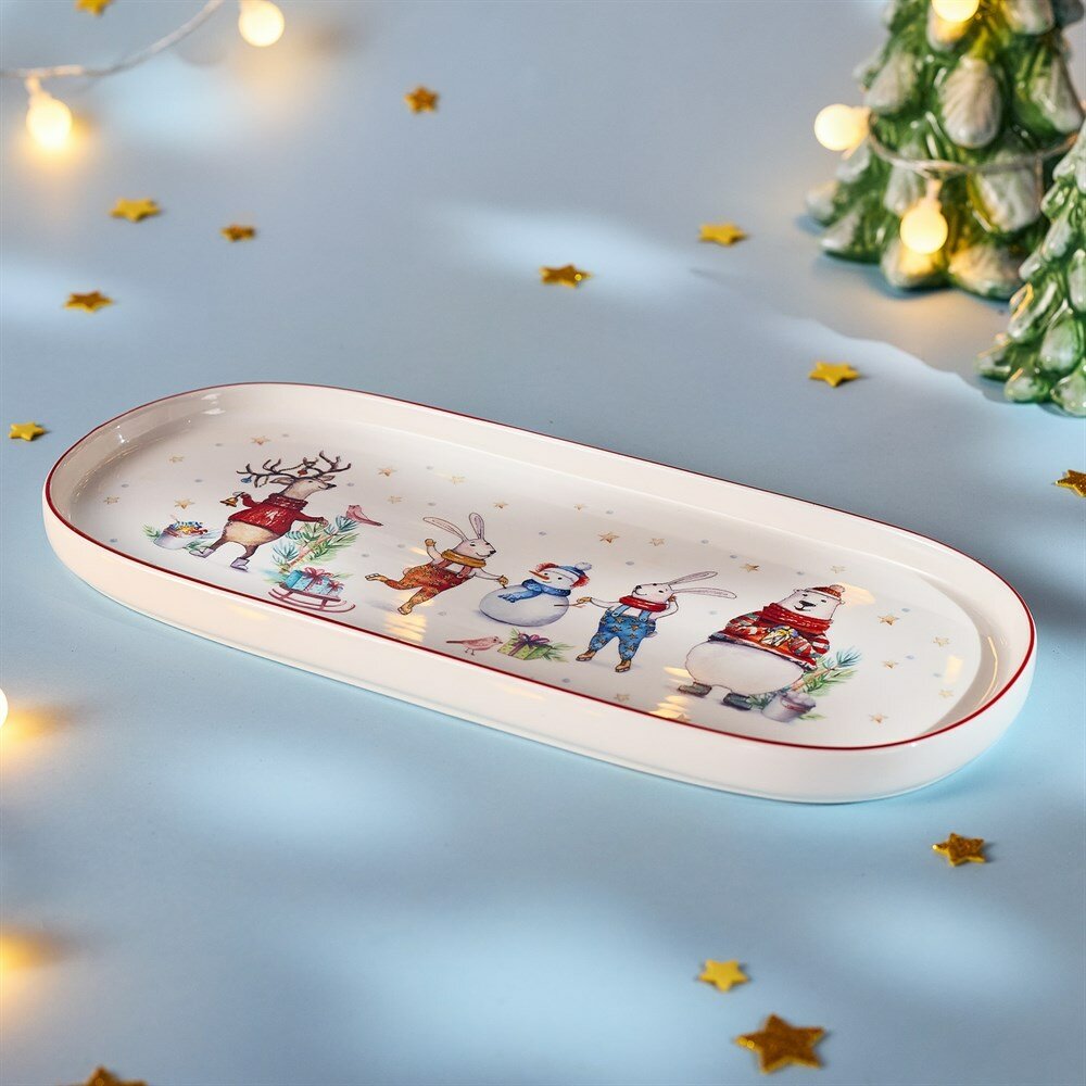 Блюдо овальное lefard "Winter story" 34*14,5 см