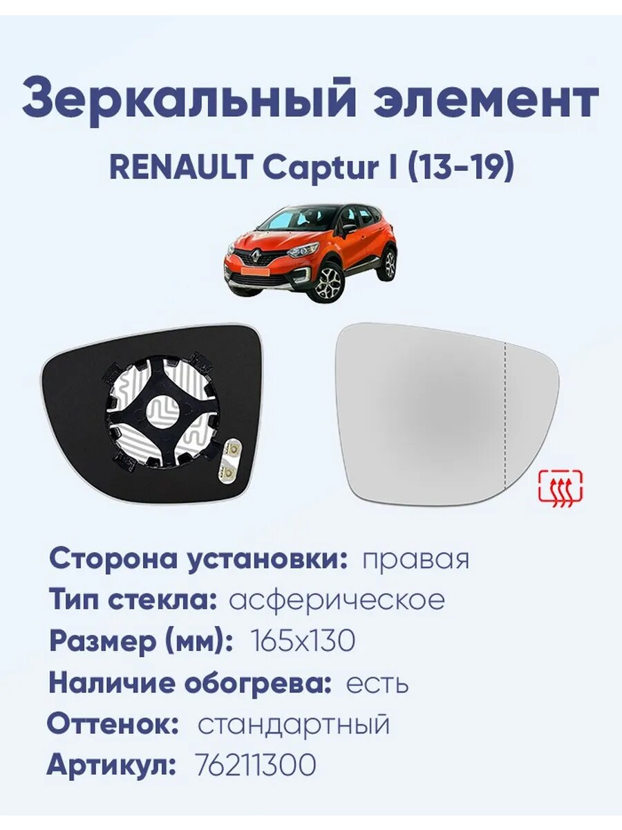 Зеркало RENAULT Captur I (13-19) 76211300