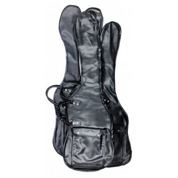 Винтажный кожаный чехол для бас гитары (б/у) Япония (1 категория) чёрный