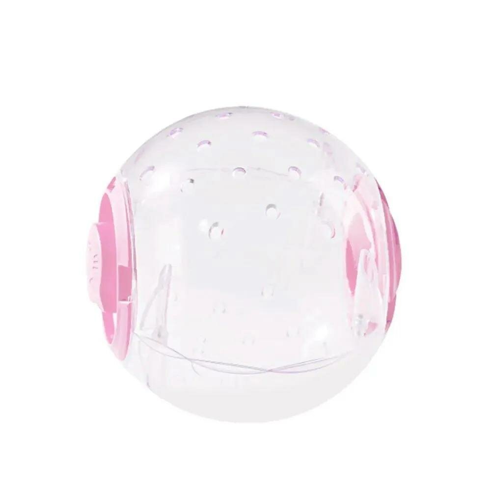 Мяч для бега хомяков, спортивный мяч, сумка для перевозки питомца, колесо для бега, мяч для перевозки, игрушка-роллер для карликовых золотых медведей, Розовый, Синий, Пластик, Размер 14см/18см, веревка длиной 1,4м, 1 мяч для бега, 1 трос