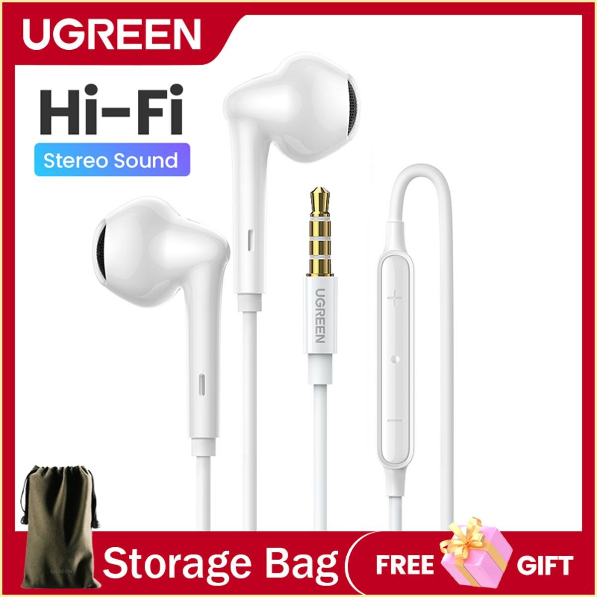 UGREEN 3,5 мм, USB Type C, Lightning MFi сертифицированные проводные наушники-вкладыши наушники с микрофоном шумоподавле