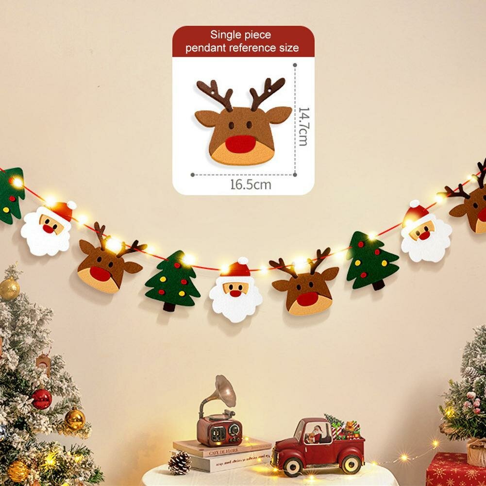 Рождественский флаг украшают фонари