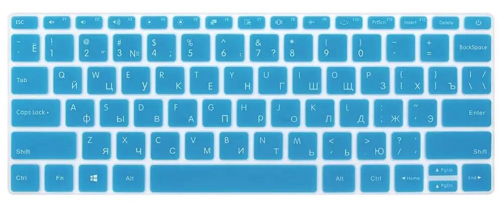 Силиконовый чехол для русской клавиатуры для ноутбука Xiaomi Mi Air 13,3 дюйма, защитная пленка для клавиатуры ноутбука Xiaomi 13, синий, серебристый