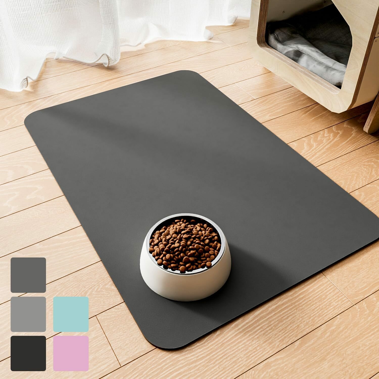 Коврик для кормления домашних животных мягкий, впитывающий диатомовую грязь коврик темно-серый 34 * 23