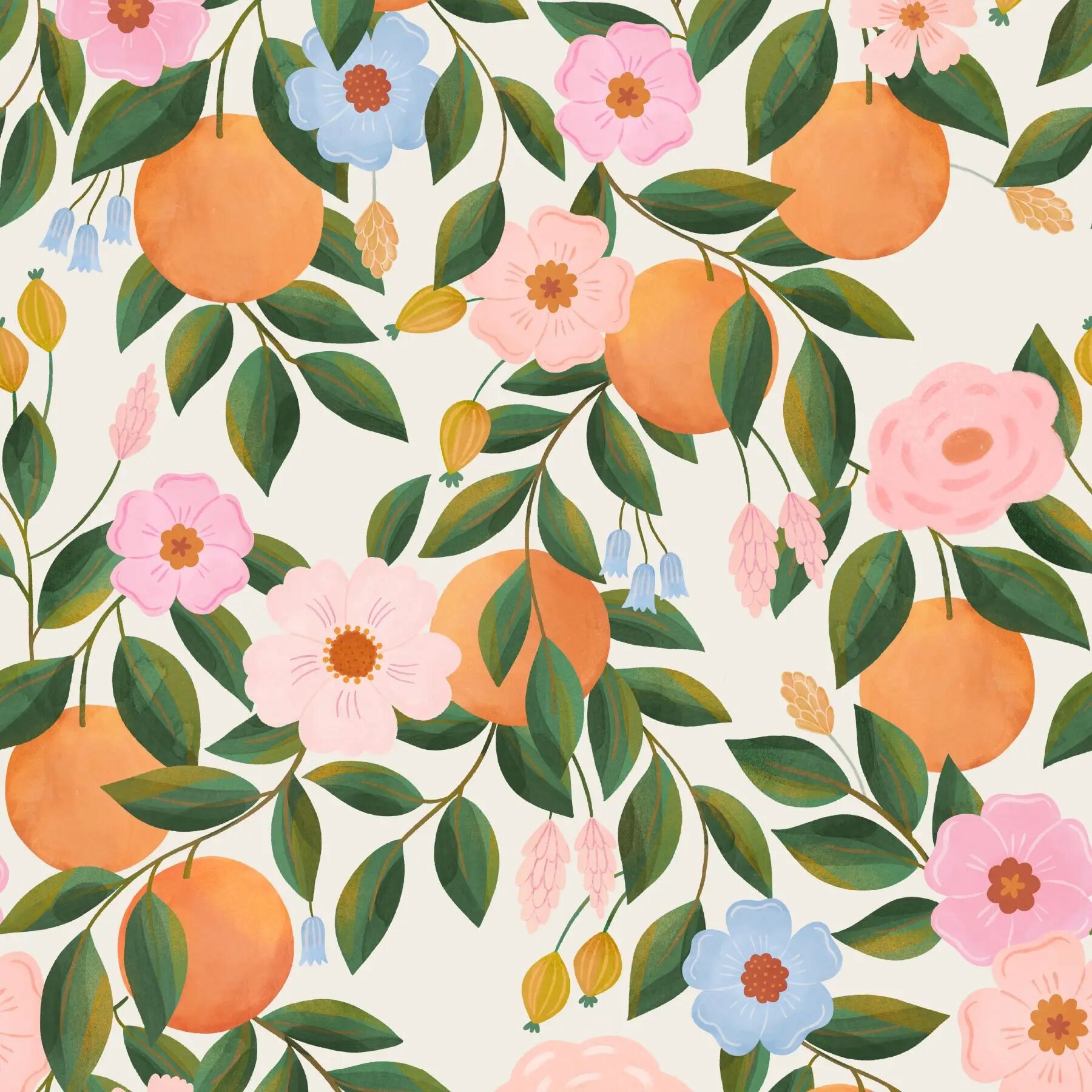 Meihodan акварельные цветочные обои, оранжевый, лимон, ПВХ 3mx45cm