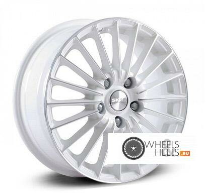 Диск автомобильный литой Скад Веритас 15x6 4x98 et38 dia58.6 Белый с полированной лицевой поверхностью