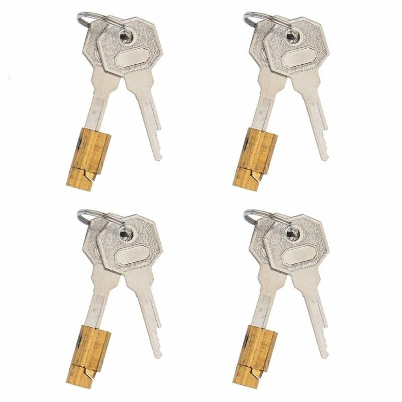 Набор стальных врезных замков с ключом (4 шт)