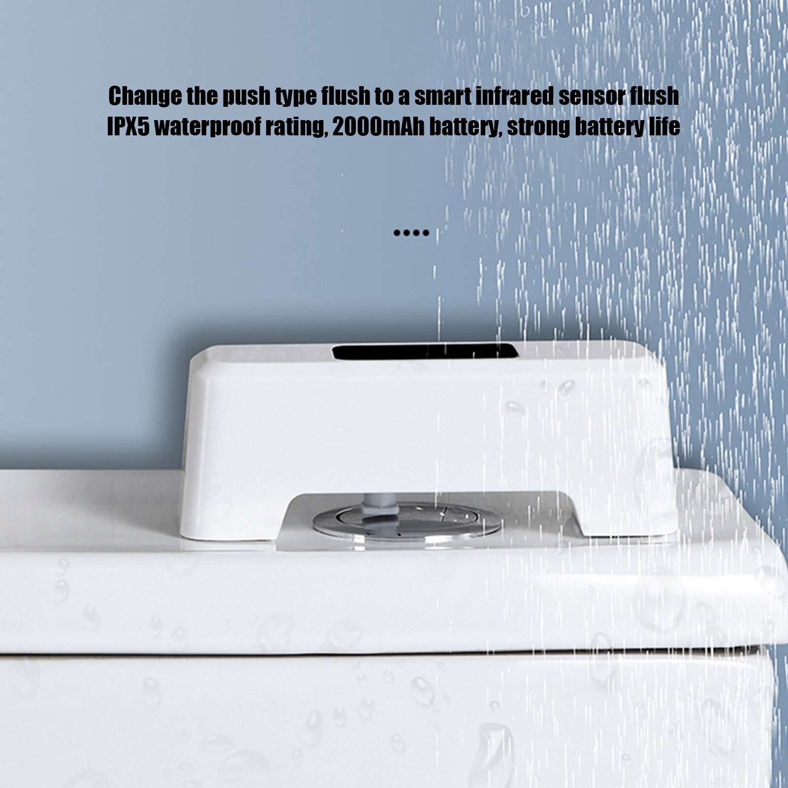 Автоматический бесконтактный смывной прибор для унитаза Внешний инфракрасный индукционный датчик умного смыва унитаза 0,25SБелый