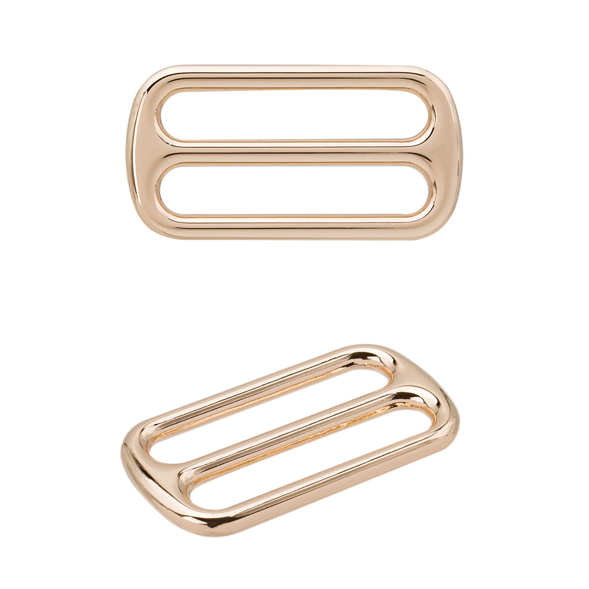 Рамка регулятор для сумок и одежды, литая металлическая, 25 мм (31 х 17мм), цвет золотистый, 6 штук