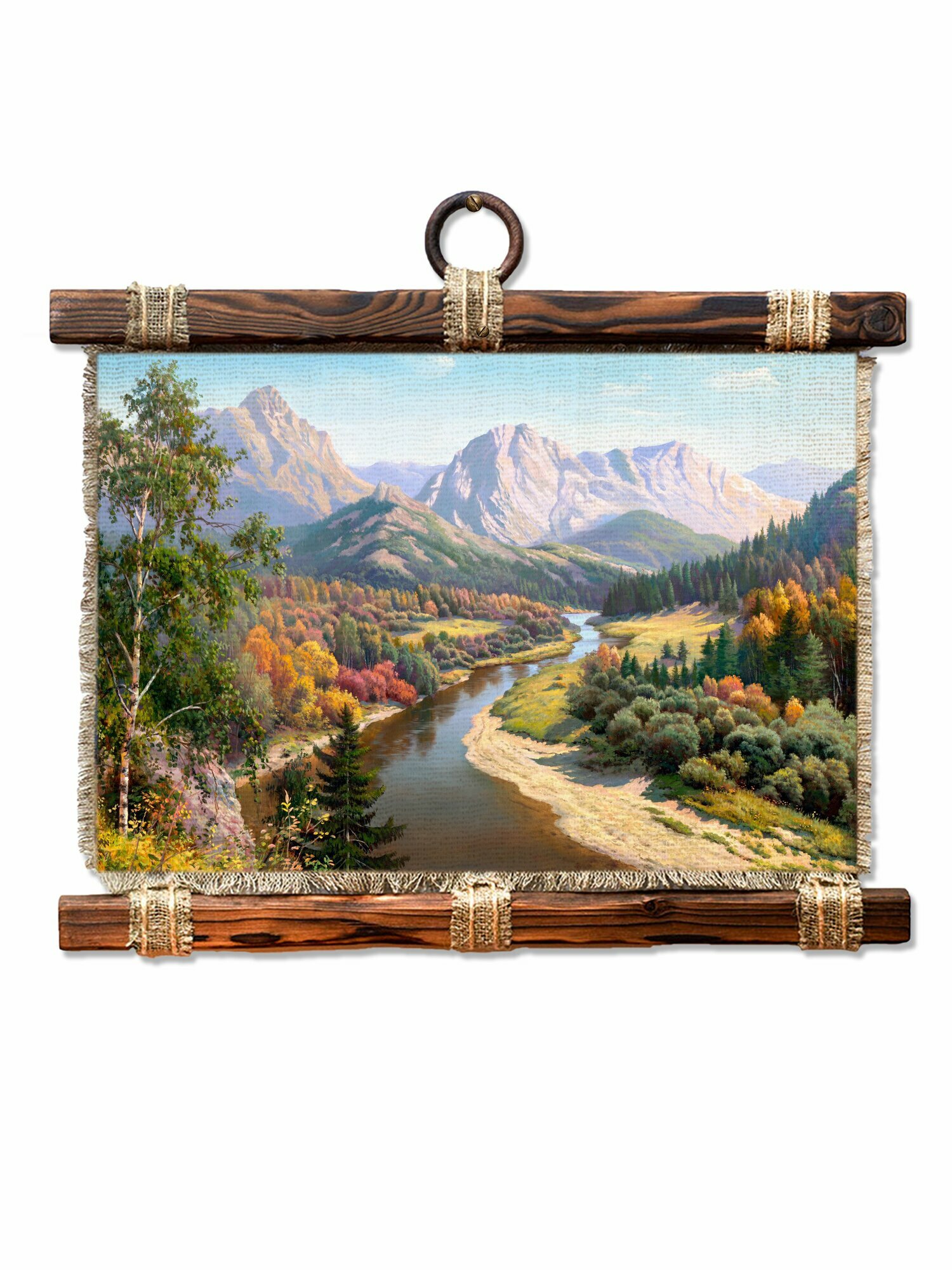 Панно ручной работы Универсальный свиток Осень в горах И. Прищепа