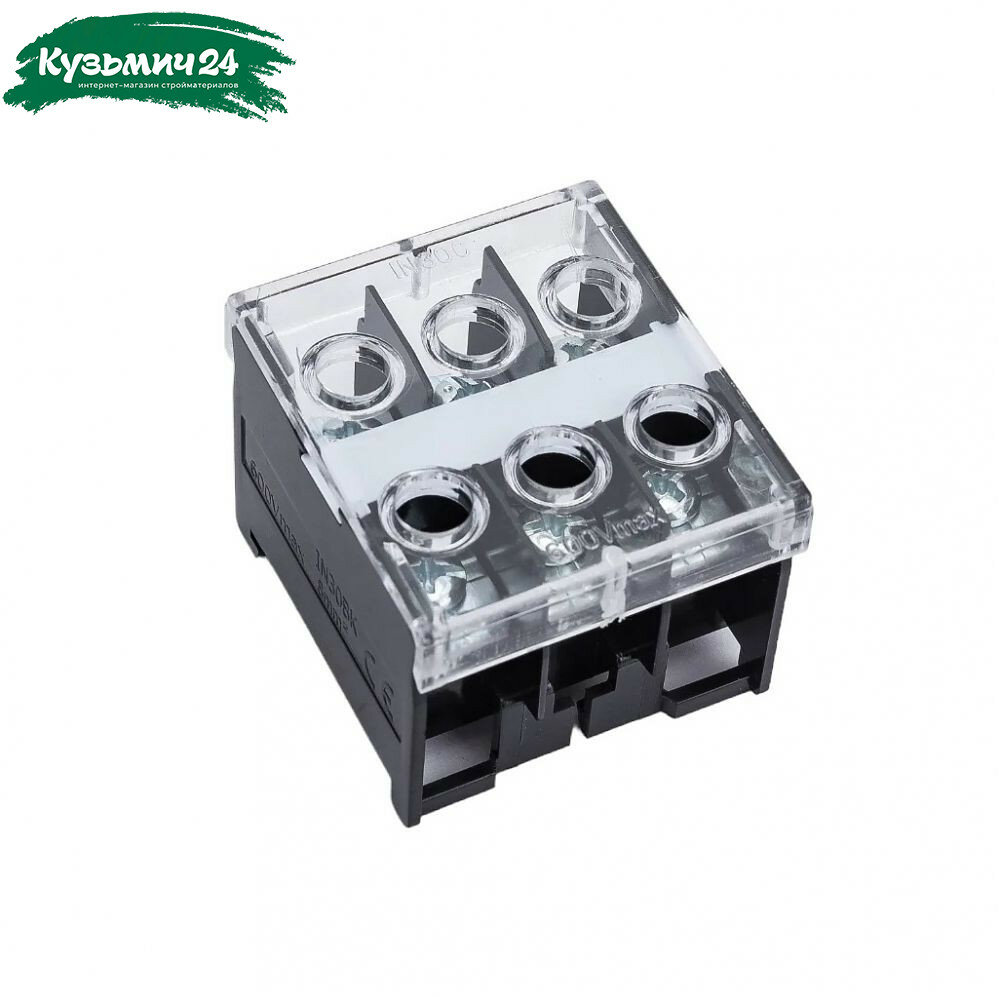 Колодка клеммная EKF BZD-10003 до 10 кв. мм, 50 А, полиамид, черная