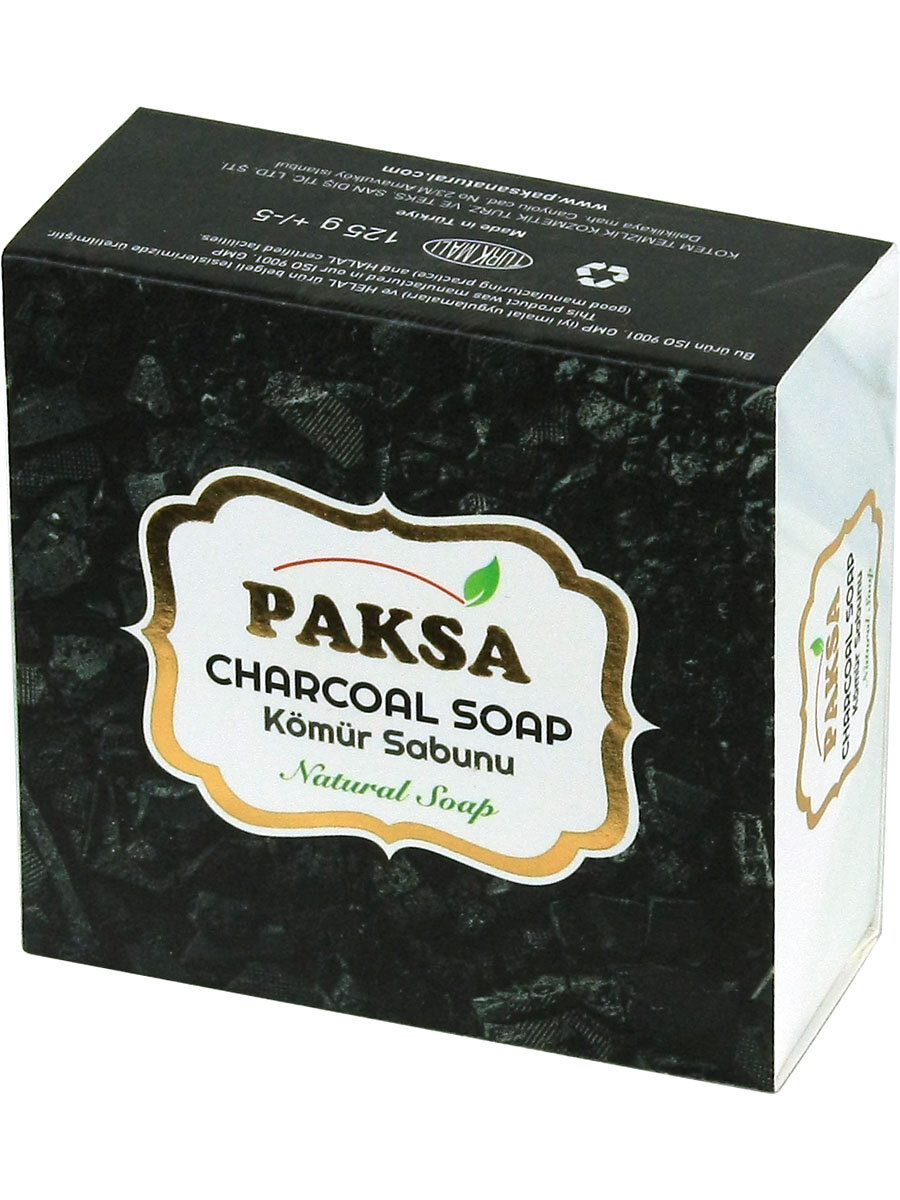 Мыло турецкое Paksa "Угольное", для бани, сауны, хаммама, 125 г