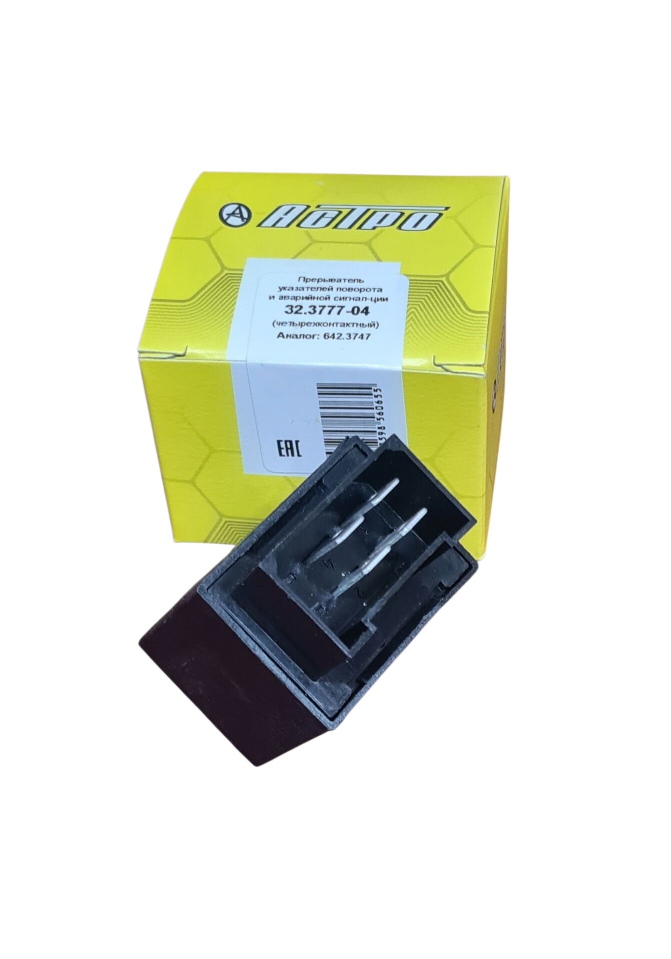 Реле-прерыватель указателей поворота и аварийной сигнализации ВАЗ 2104-07,2121,1111 (4 кон.) арт.32.3777-04 "Астро"