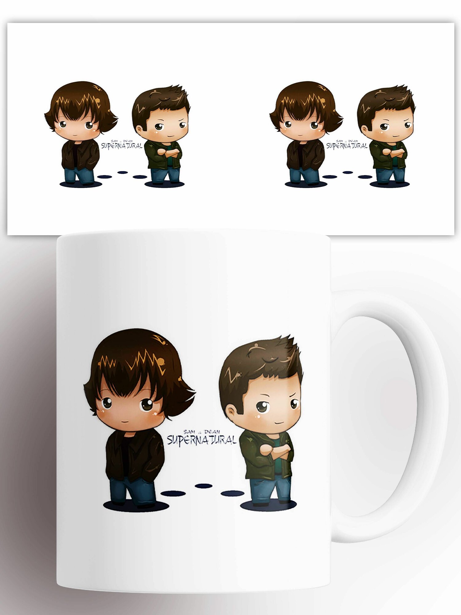 Кружка Сверхъестественное Дин Сэм Винчестеры Кас Supernatural сериал , на подарок с принтом 330 мл