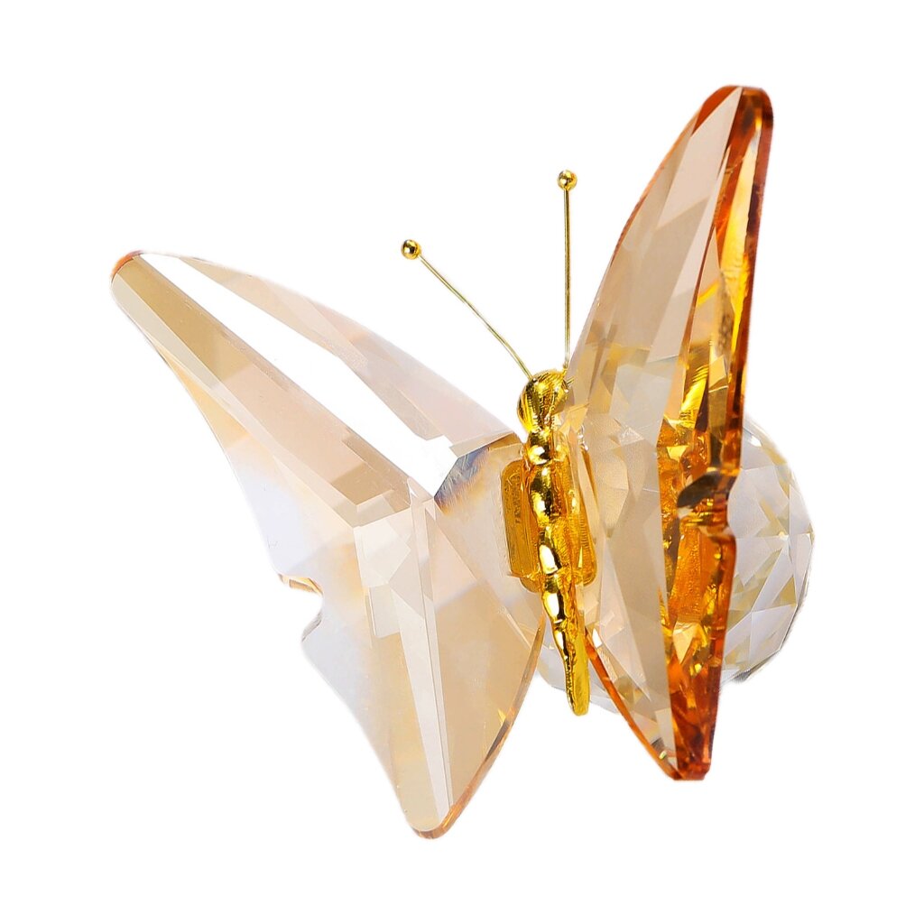 Кристальная фигурка летящей бабочки со стеклянным основанием для свадебного и рождественского декора
