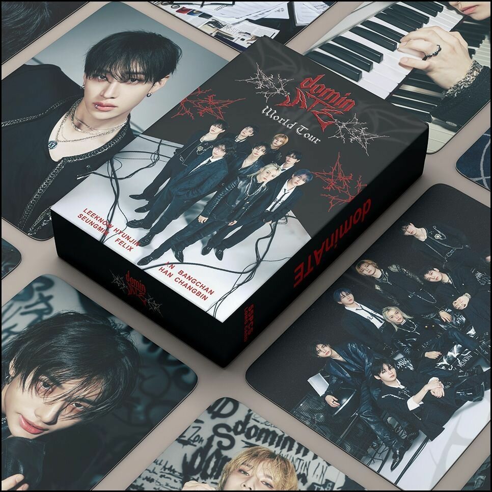 STRAY KIDS LOMO Cards 55 шт. Альбом K-POP DOMINATE Мини STRAYKIDS Фотокарточки 2024 WorldTour SKZOO Коллекционный постер для фанатов SKZ Открытка