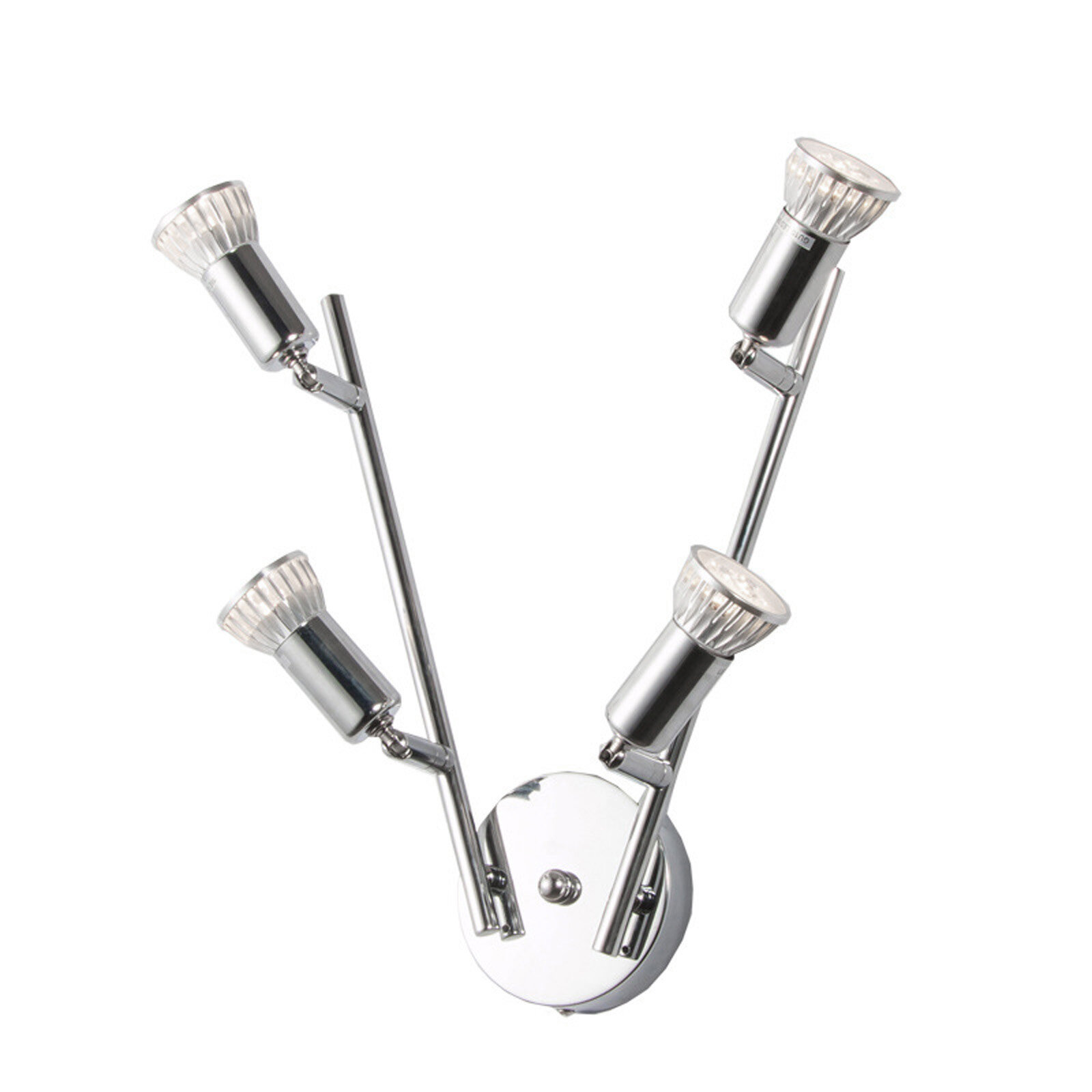 LED Track Light Spotlight Ceiling Lamp 4 Spotlights GU10 220V Warm White White Optional 12W Iron Stainless Steel Silver 62*10*10cm Bedroom Clothing Store Use