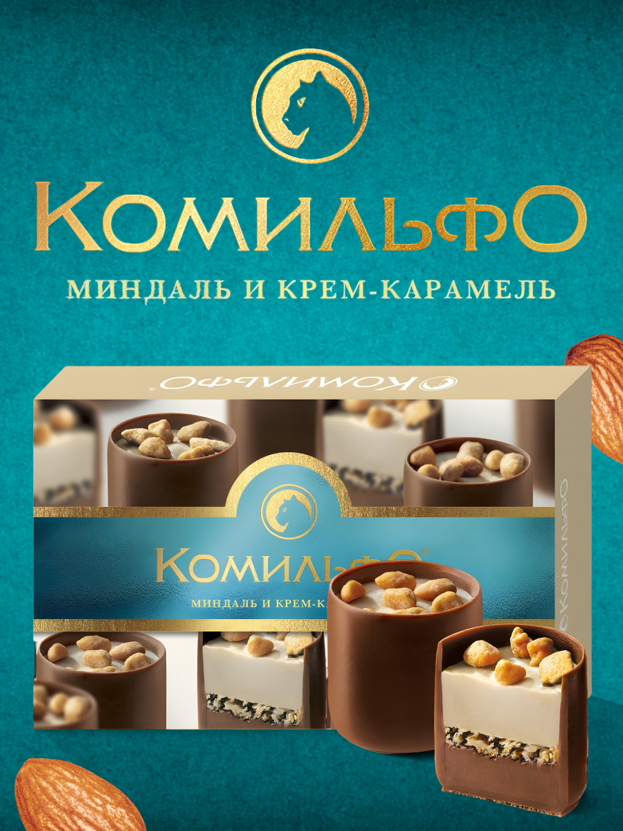 Конфеты комильфо шоколадные миндаль и карамель 116 г
