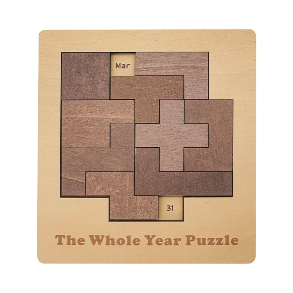 Экологичный вечный календарь-головоломка с ежедневными задачами для взрослых и детей